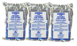 mainstay emergency food rations 2400 calorie bars, enriched with vitamins & minerals (pack of 3)