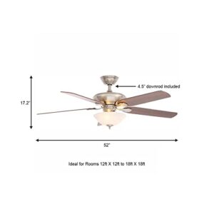 Hampton Bay 99913 Flowe 52 in. LED Indoor Brushed Nickel Ceiling Fan with Light Kit