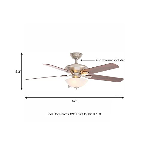 Hampton Bay 99913 Flowe 52 in. LED Indoor Brushed Nickel Ceiling Fan with Light Kit