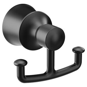 moen yb2103bl dartmoor double robe or towel hook, matte black