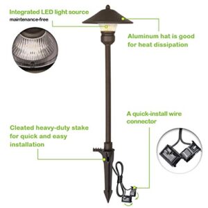 8 Pack Low Voltage LED Landscape Kits, 12V Pathway Flood Light Kits, 10W 390LM and 3W 150LM Wired for Outdoor Yard Lawn, Die-cast Aluminum, 50W and 30W Equivalent 15-Year Lifespan