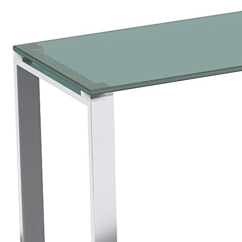 Cortesi Home Remi Contemporary Glass Console Table with Chrome Finish