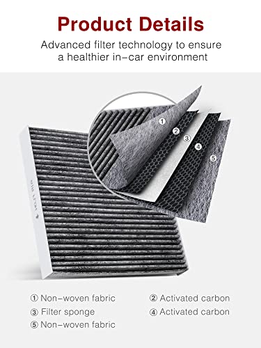 Puroma Cabin Air Filter with Activated Carbon, Replacement for CP157, CF12157, Select Lexus and Toyota Vehicles