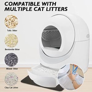 Self-Cleaning Cat Litter Box, Large Automatic Cat Litter Box for Multiple Cats, Cat Robot Litter Box with Cover, APP Control, Smart Health Monitor