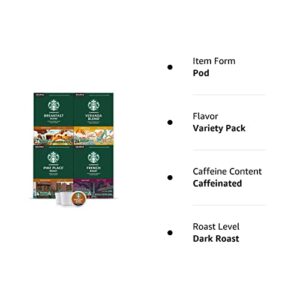 Starbucks Black Coffee K-Cup Coffee Pods — Variety Pack for Keurig Brewers — 4 boxes (96 pods total)