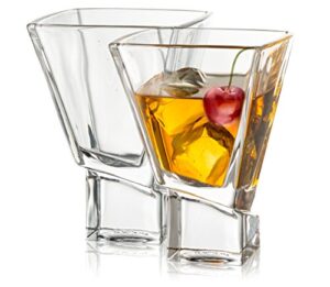 joyjolt carre 2-piece cocktail glasses set, 8 ounce martini glasses