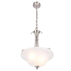 Hampton Bay 19710-000 Santa Rita 2-Light Brushed Nickel Inverted Pendant