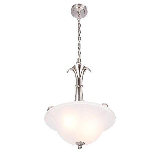 Hampton Bay 19710-000 Santa Rita 2-Light Brushed Nickel Inverted Pendant