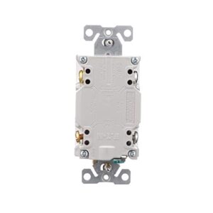 Eaton TRSGF20W Wiring GFCI Self-Test 20A -125V Tamper Resistant Duplex Receptacle with Standard Size Wallplate, White