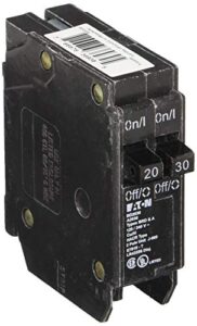 eaton bd2030 type bd twin circuit breaker, 120 vac, 20/30 a, 1 p, 10 ka