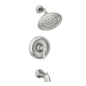 moen 82970srn halle posi-temp tub and shower with valve included, spot resist brushed nickel