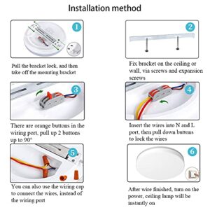 Airand 5000K LED Ceiling Light Flush Mount 18W 1650LM Round LED Ceiling Lamp for Kitchen, Bedroom, Bathroom, Hallway, Stairwell, 9.5'', Waterproof IP44, 80Ra, 150W Equivalent (Daylight White)…