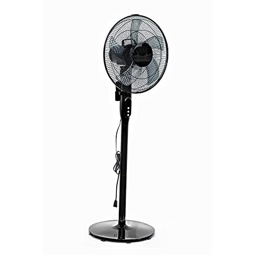 Mainstay 16" DC Adjustable Oscillating Quiet Pedestal Fan with Digital Display & Remote Control, Black Model WSFS40-18ARB (Renewed)