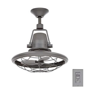 home decorators collection bentley ii indoor and outdoor 18 inch natural iron oscillating ceiling fan with wall control