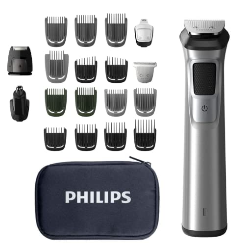 Philips Norelco Multigroom Men's Beard Grooming Kit with Trimmer for Head Body, Face -Stainless Steel with Travel Case