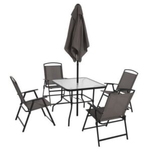 NEW Albany Lane 6-Piece Folding Dining Set, Multiple Colors (Grey)