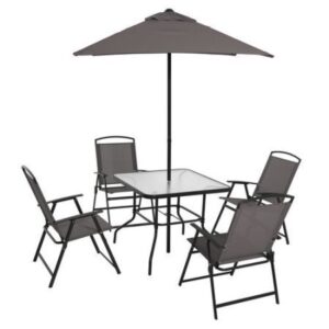 NEW Albany Lane 6-Piece Folding Dining Set, Multiple Colors (Grey)