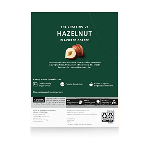 Starbucks Flavored K-Cup Coffee Pods — Hazelnut for Keurig Brewers — 1 box (10 pods)