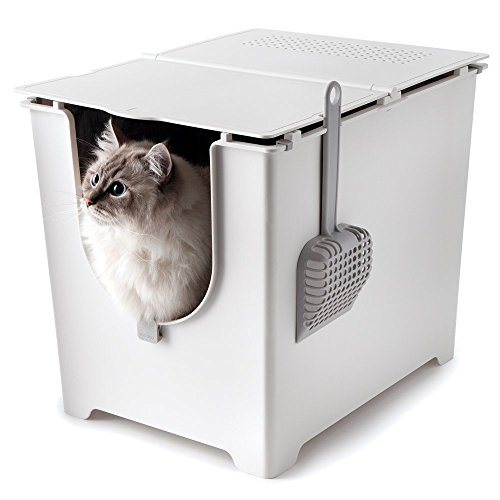 Modkat Flip Litter Box Includes Scoop and Reusable Liner - White