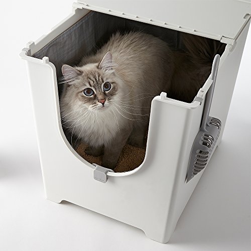 Modkat Flip Litter Box Includes Scoop and Reusable Liner - White