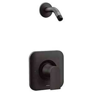 moen t2472nhbl genta single handle pressure balance shower trim without showerhead, matte black