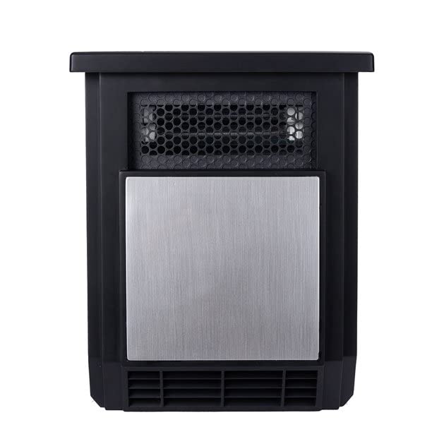 Mainstays Freestanding 4-Element Infrared Cabinet Space Heater with Remote Control 3 Heat Settings Over Heat Protection 12-Hour Timer 1500W (Black) HT1168 (Renewed)