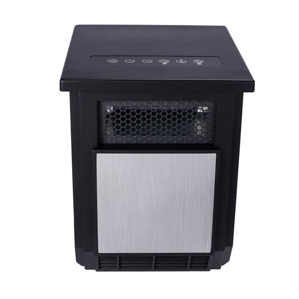 Mainstays Freestanding 4-Element Infrared Cabinet Space Heater with Remote Control 3 Heat Settings Over Heat Protection 12-Hour Timer 1500W (Black) HT1168 (Renewed)