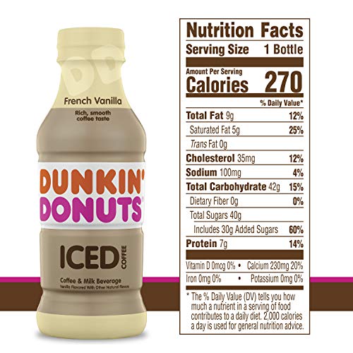 Dunkin' Donuts French Vanilla Iced Coffee Bottle, 13.7 fl oz