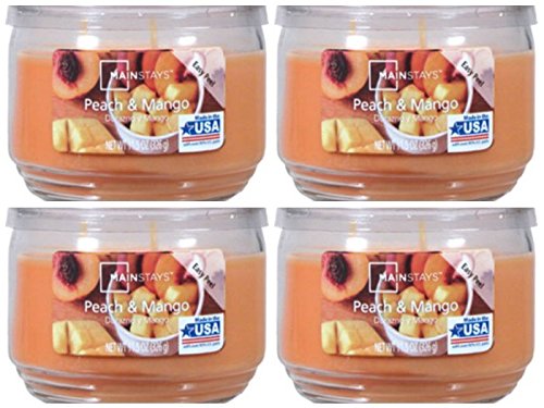 Mainstays 11.5oz Scented Candle, Peach & Mango 4-Pack