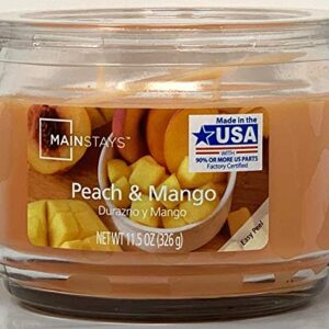 Mainstays 11.5oz Scented Candle, Peach & Mango 4-Pack