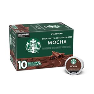 starbucks flavored k-cup coffee pods — mocha caffè latte for keurig brewers — 1 box (10 pods)