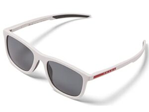 prada ps 10ws white rubber/polarized dark grey one size