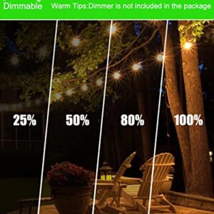 Bulbeats 100FT LED Outdoor String Light, 34pcs Shatterproof Dimmable LED Bulbs Outside Light for Patio, 2700K Waterproof Edison Outdoor Lighting Products for Backyard Bistro Lights (2022 Updated ETL)