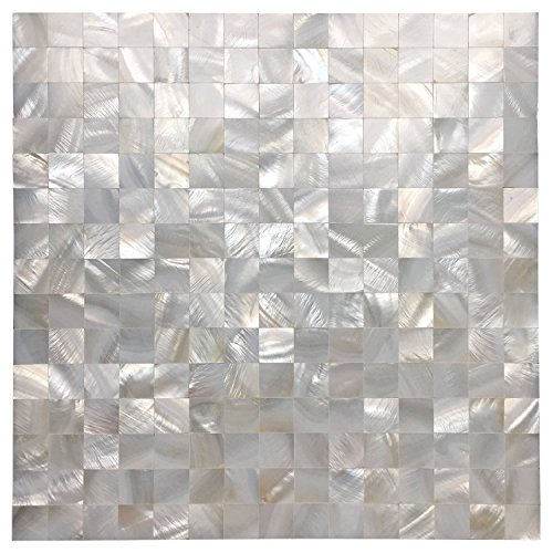 Art3d White Seamless Mother of Pearl Tile Shell Mosaic for Bathroom/Kitchen Backsplashes (10 Sheets)