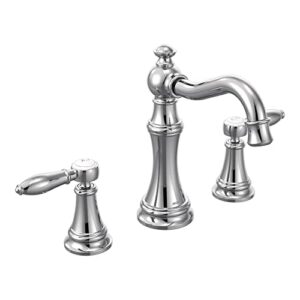 moen ts42108 weymouth two-handle lever handle bathroom faucet trim kit, valve required, chrome