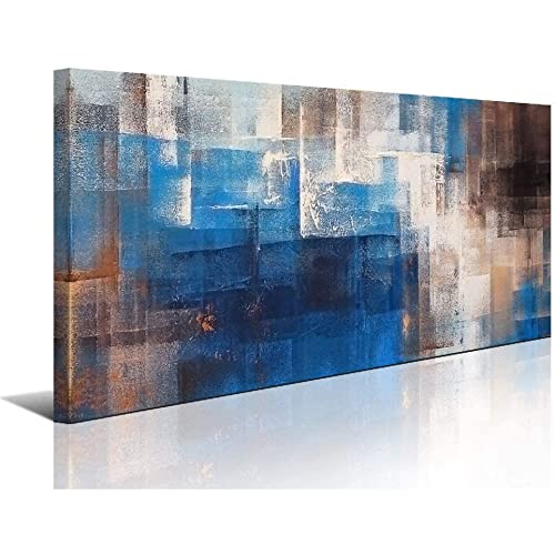 Pogusmavi Large Dark Blue Abstract Wall Art Decor for Living Room Canvas Prints Picture Artwork Office Home Bedroom Wall Decoration 24x48