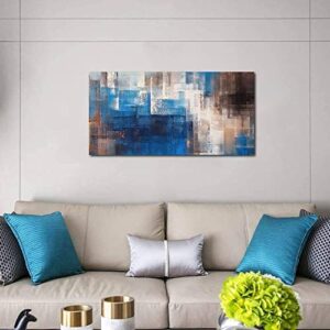 Pogusmavi Large Dark Blue Abstract Wall Art Decor for Living Room Canvas Prints Picture Artwork Office Home Bedroom Wall Decoration 24x48