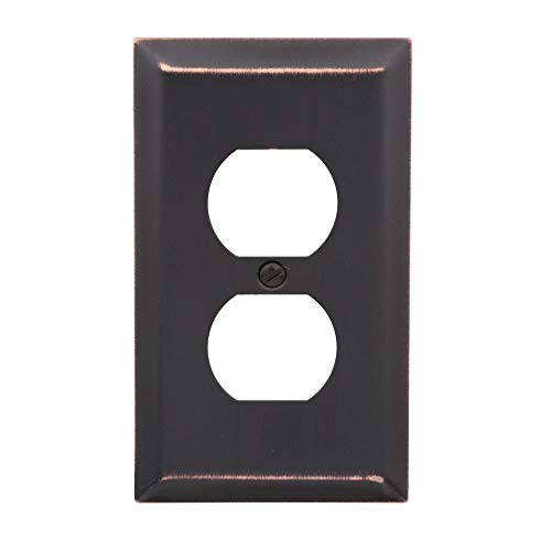 Hampton Bay Century Steel 1 Duplex Outlet Plate - Aged Bronze