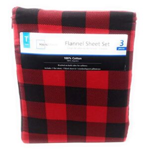 Mainstays Flannel Sheet Set Twin Red Plaid