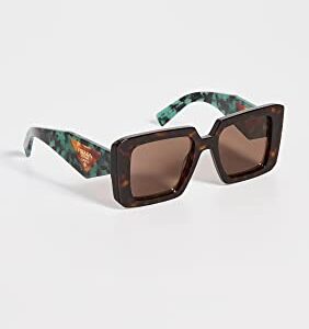 Prada Women's 23YS Symbole Sunglasses, Tortoise, Brown, Print, One Size