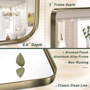 TokeShimi Full Length Mirror 65 x 22 Inch Bedroom Floor Standing Mirror Golden Metal Frame Decorative Rectangular Wall Mounted Full Body Mirror for Bedroom Living Room Salon