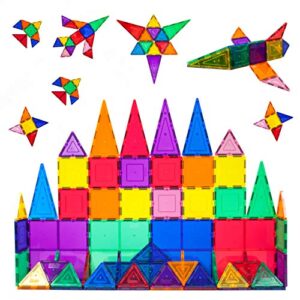 picassotiles 60 piece set 60pcs magnet building tiles clear magnetic 3d building blocks construction playboards – creativity beyond imagination, inspirational, recreational, educational, conventional