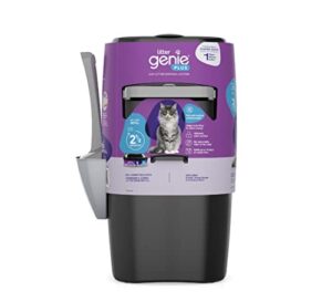 litter genie plus pail, ultimate cat litter disposal system, locks away odors, includes one refill, black,small