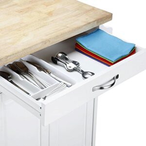 Kitchen Cart Rolling Island Storage Unit Cabinet Utility Portable Home Microwave Wheels Butcher Wood Top Drawer Shelf