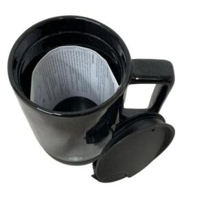 Starbucks Black Speckled Ceramic Mug w/lid Nonslip Bottom 14oz