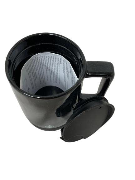 Starbucks Black Speckled Ceramic Mug w/lid Nonslip Bottom 14oz