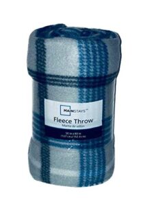 mainstays fleece throw 50 in x 60 in/ blue & gray plaid