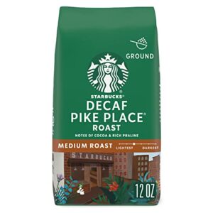 starbucks decaf ground coffee — pike place roast — 100% arabica — 1 bag (12 oz.)