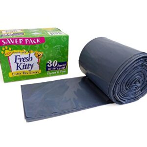 30 Count Fresh Kitty Litter Box Liners Super Thick, Durable, Easy Clean Up Jumbo Scented, Bags with Ties for Pet Cats