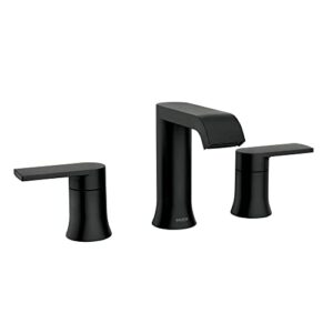 moen 84763bl genta 8 in. widespread 2-handle bathroom faucet in matte black